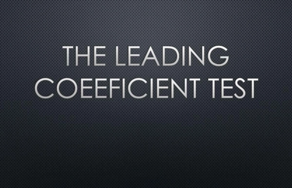 The Leading Coefficient Test | 10-Pythagoras